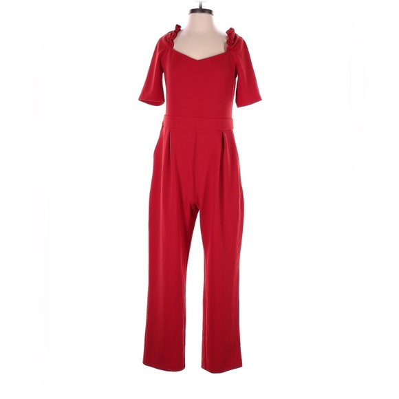Mango | Pants & Jumpsuits | Mng Mango Red Flowy Long Jumpsuit | Poshmark